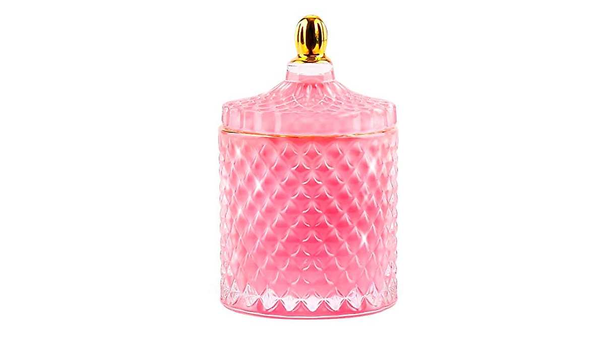 ALAMHI Pink Candy Jar - Elegant Glass Storage & Gift for Women