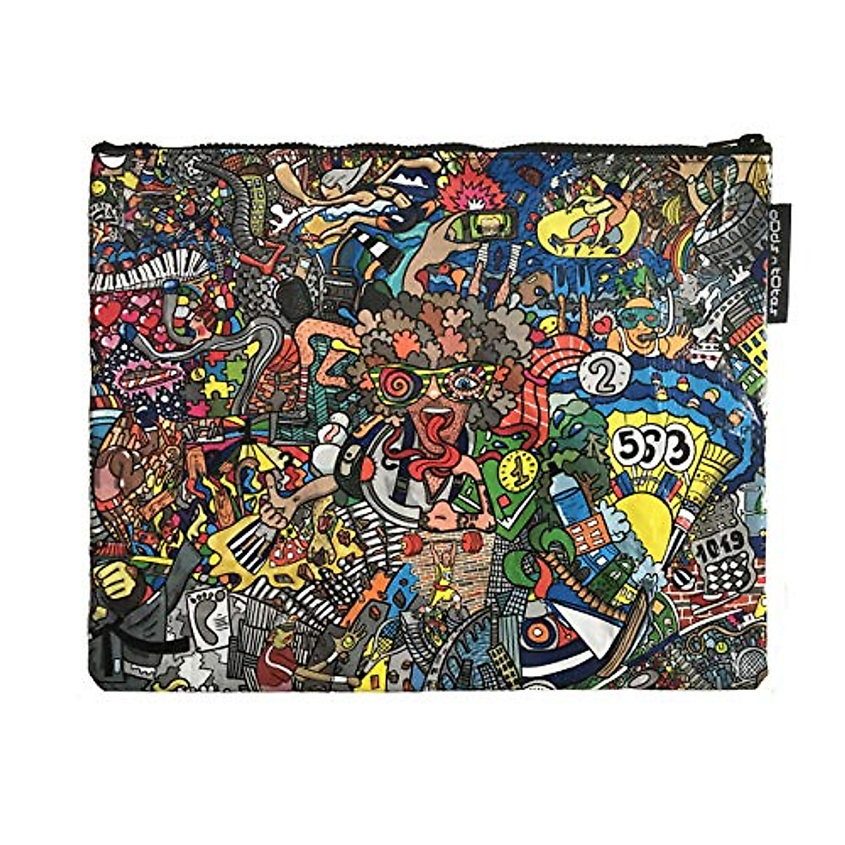 ODDS N TOTES Jumbo Zipper Pouch | Made from Recycled Plastic. Travel Toiletry Bag, Zipper Pouch for Art School Office Supplies (Extra Large) - Bundle Pack of 4