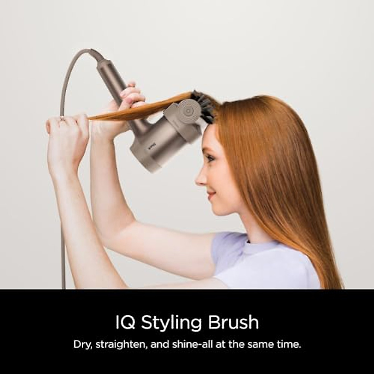 Shark HD120BRN Blow Dryer HyperAIR Fast-Drying with IQ 2-in-1 Concentrator, Styling Brush, and Curl-Defining Deep Diffuser Attachments, Ionic, No Heat Damage, for All Hair Types, Stone