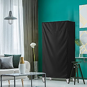 ZYSUOR Shelving Cover Storage Shelf Cover Wire Shelves Cover,36" Wx18 Dx72 H,Durable Velcro Design on Both Sides of The Front for Easy and Quick Opening and Closing,Black,only Cover