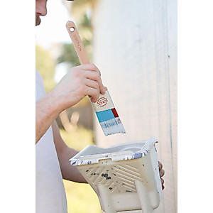 Stinger Red Tip 2.5 inch - Interior Angle Paint Beaver Tail Brush with Fill-A-Bend Technology - for Painting Walls, Cutting in, and Edges - Angle Sash Brush Note Logo May Come Off