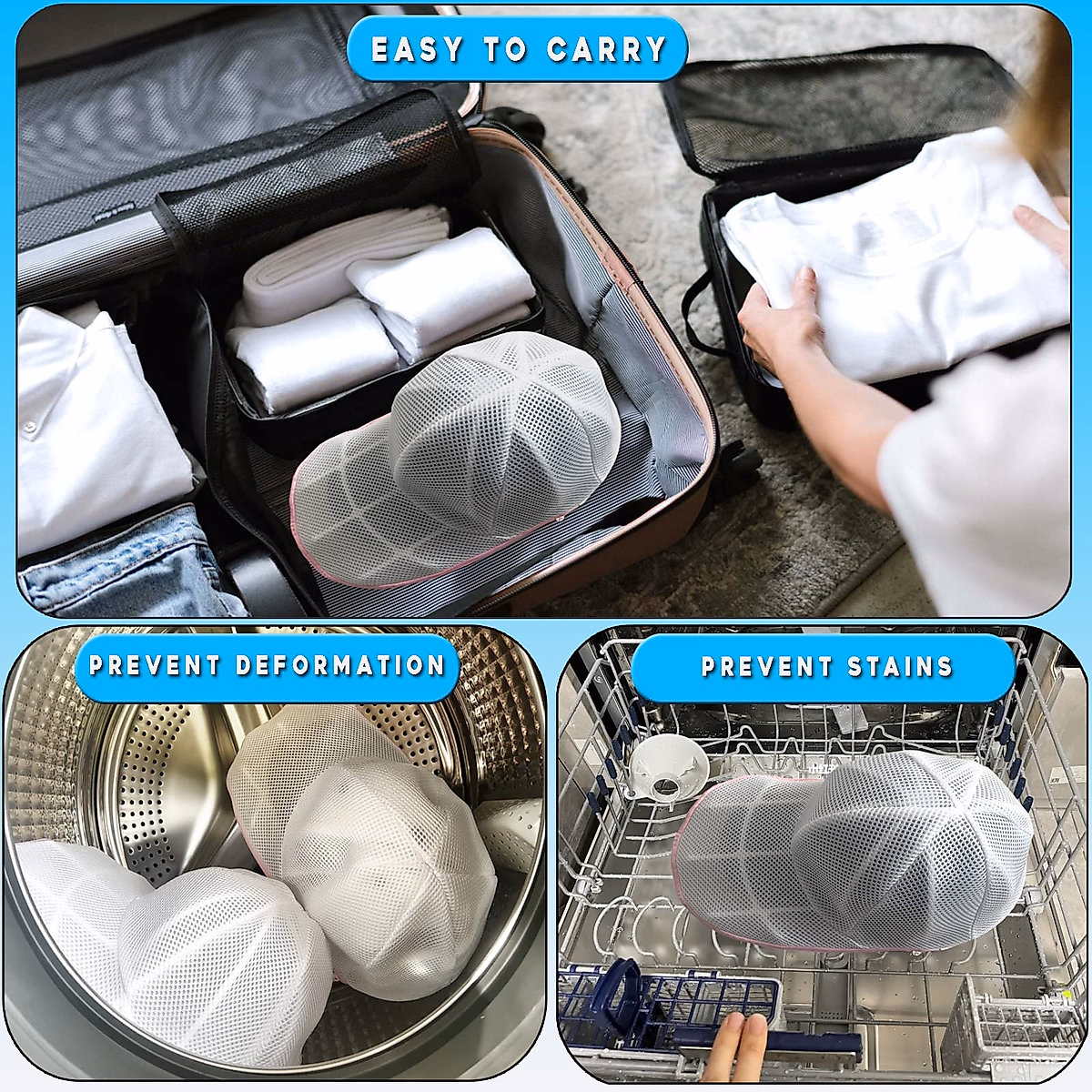 Hat Washer Cage Hat Cleaner, Baseball Cap Washing Cage Hat Washer for Washing Machine, Hat Washer for Baseball Caps for Washing Machine or Dishwasher, Baseball Hat Cleaning Protector Frame Cage