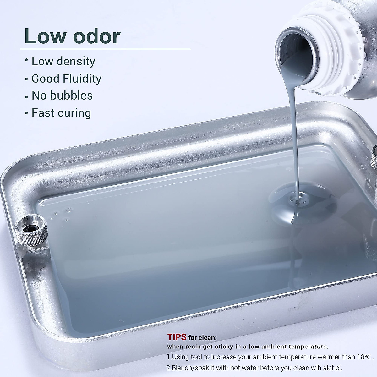 DR.3D ABS-Like 3D Printer Resin, LCD UV Fast Curing Resin, 405nm Photopolymer Drillable Resin for LCD 3D Printing,1000g White