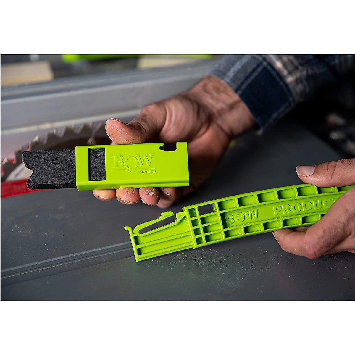BOW Products MINI PushPRO PP2 - Push Stick for Table Saws - EVA Tipped Push Block That Reduces Vibrations and Improves Material Grip - Woodworking Tools and Safety Accessories
