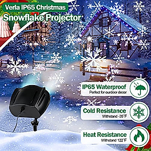 Christmas Snowflake Projector Lights Outdoor with Remote Control, Christmas Projector Lights Outdoor/Indoor Ip65 Waterproof, Christmas Snowflake Projector Lights Outdoor Gifts for Holiday, Xmas, Party