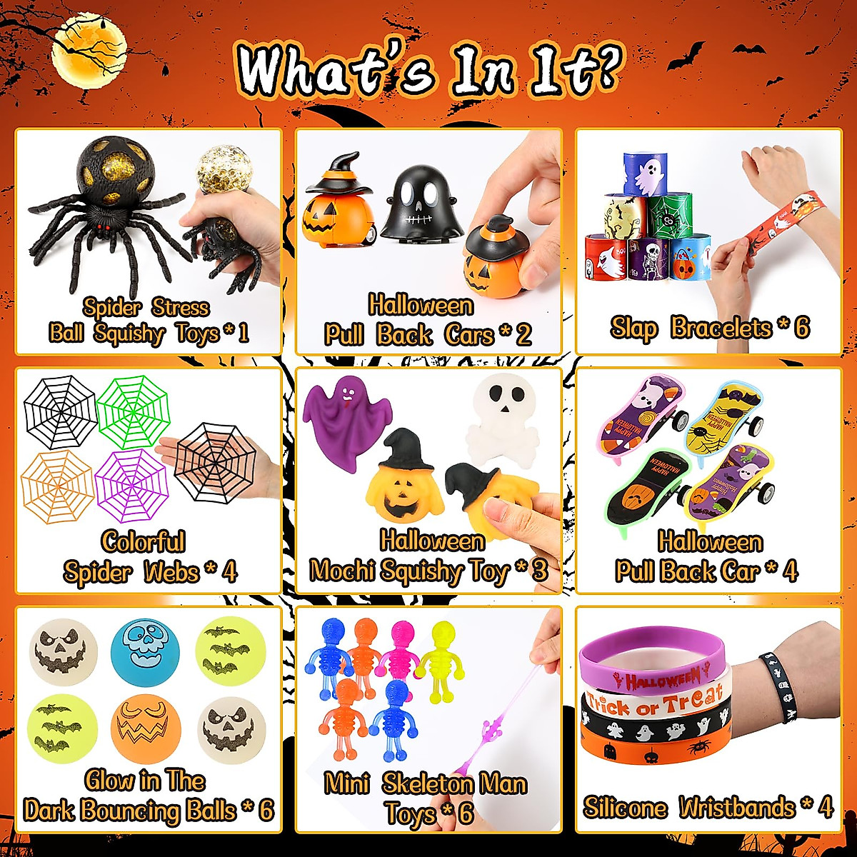 212 PCS Halloween Party Favors for Kids, Bulk Halloween Toys for Kids Halloween Treats Bag Stuffers Party Supplies Decor, Non-Candy Halloween Treats Prize Toy, Fun Halloween Gifts Goodie Bags Fillers