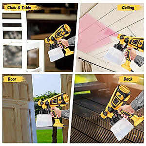 Paint Sprayer Tool 1000W High Power Electric Spray Paint Gun Easy to Clean for Furniture Cabinets Fence Walls Door Garden Chairs Paint Tools Yellow