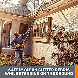 WORX WG512 12 Amp TRIVAC 3-in-1 Electric Leaf Blower/Mulcher/Yard Vacuum & WA4092 Universal Gutter Cleaning Kit for Leaf Blowers