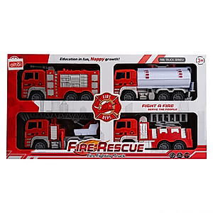 Altoi Fire Truck Toy for Kids and Toddlers- Kids Toy Trucks for Pretend Play- Fire Rescue Toy- Fire Fighting Truck Toys- Vehicle Toys