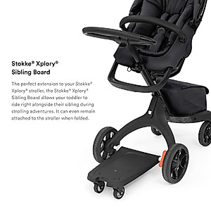Stokke Xplory Sibling Board, Black - Allows Your Toddler to Ride Next to Their Sibling - Compatible with Stokke Xplory Strollers