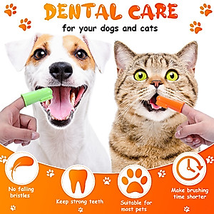 Nuogo 80 Packs Dog Toothbrush Soft Finger Brushes Pet Finger Toothbrush Easy Teeth Cleaning Dog Tooth Brush Oral Care Pet Dental Brush Pet Cleaning Finger Covers for Small Cats and Puppy