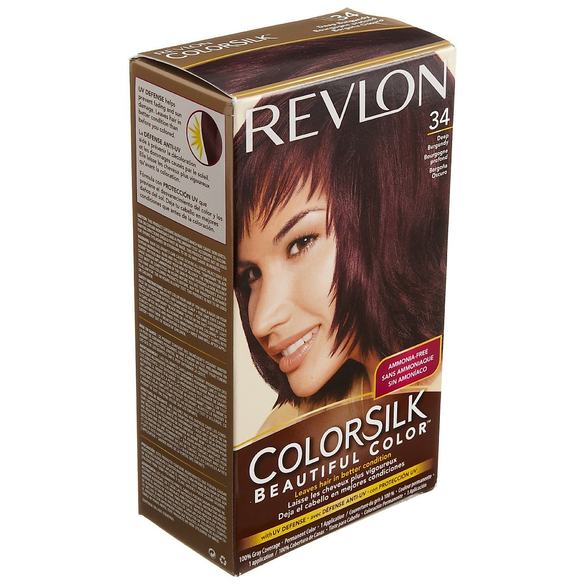 Revlon Colorsilk Haircolor 34, Deep Burgundy - 1 Ea, Pack of 4