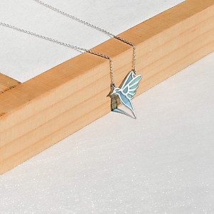 Boma Jewelry Sterling Silver Blue Resin Bird Necklace, 18 Inches