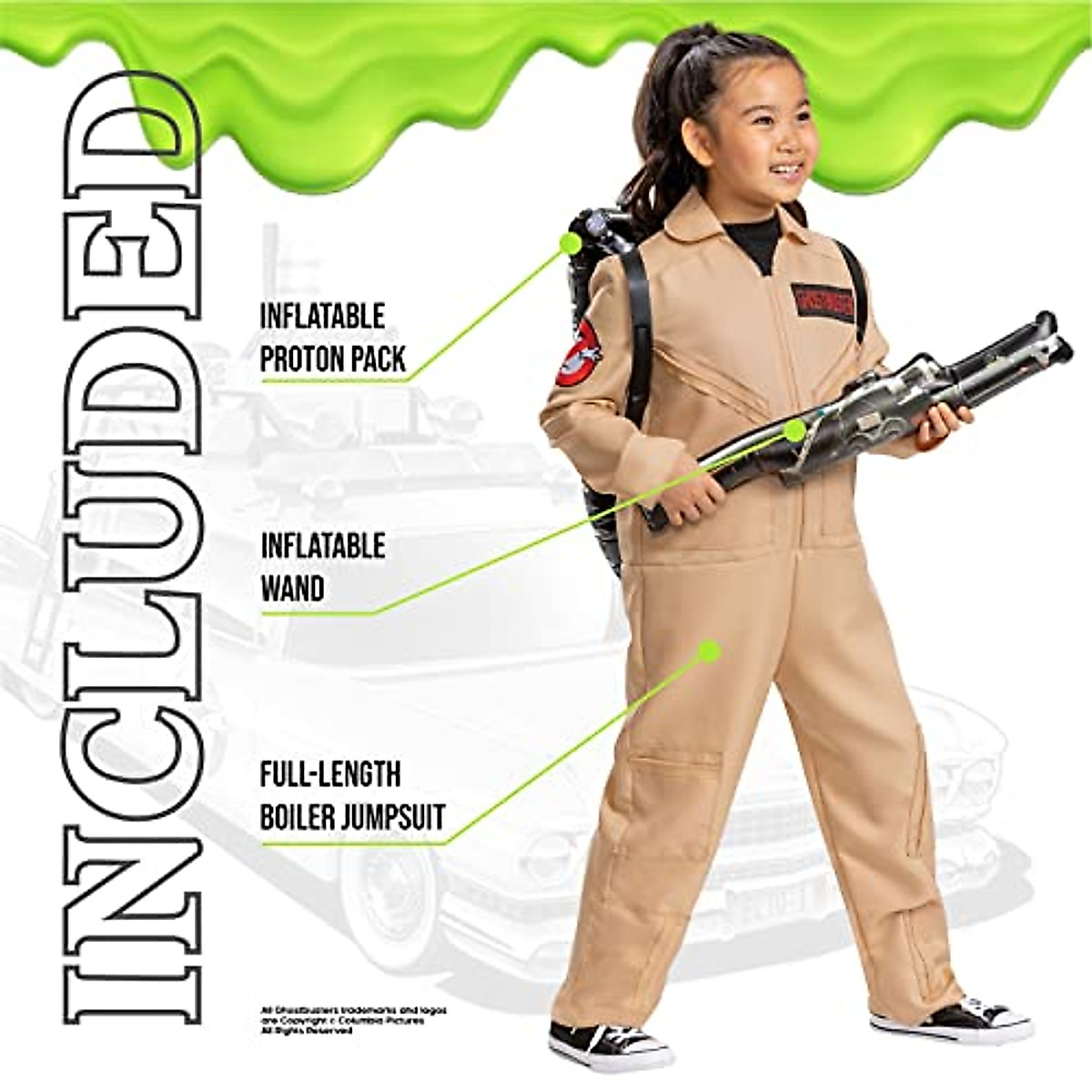Disguise Ghostbusters Costume for Kids, Official Ghostbusters Classic Jumpsuit with Proton Pack Accessory, Child Size Large (10-12)
