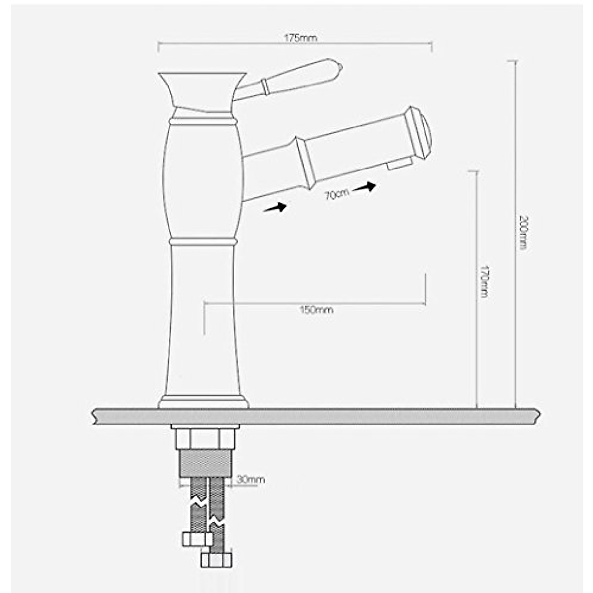 SJQKA-Antique basin faucet, bathroom all copper pull faucet, hot and cold retro faucet, telescopic table, basin faucet
