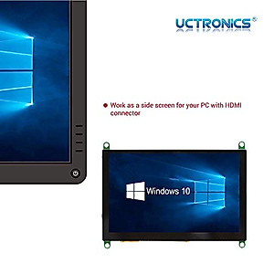 UCTRONICS 5 Inch Touchscreen for Raspberry Pi with Prop Stand, 800×480 Portable Capacitive HDMI LCD Display Monitor for Pi 4, 3 B+, Windows 10 8 7, Free Driver