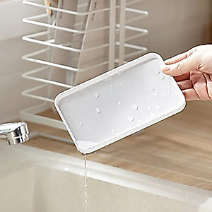 Cedilis Kitchen Knife Block with a Drip Tray, Solid Framed Knife Holder Storage Organizer for Kitchen Counter, 8 Slot