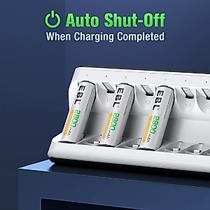 EBL AA Rechargeable Batteries,16-Pack Double A Battery (ProCyco 2800mAh) with AA AAA Battery Charger