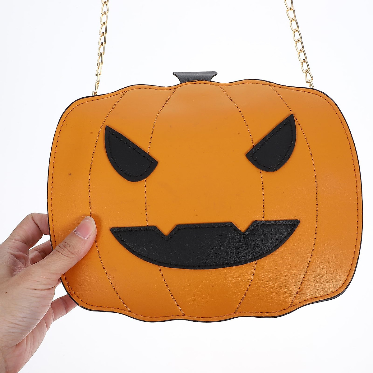 FENICAL Pumpkin Bag Crossbody Bag Halloween Pumpkin Messenger Bag Devil Shoulder Chain Bag Pumpkin Purse for Gothic BagHalloween Purse Women Girls (Brown)