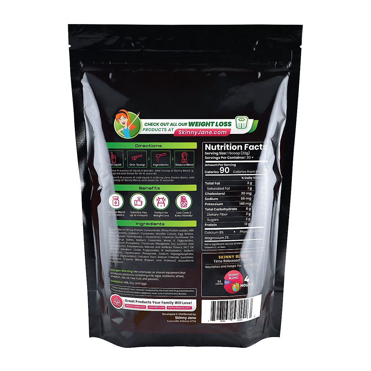 Skinny Blend | Best Tasting High Protein Shake for Women | Low Carb & Keto Friendly Meal Replacement | Satisfy Hunger & Boost Energy | Delicious Vanilla Flavor | 30 Shakes