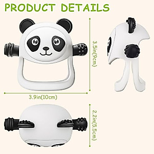COZYPANDA Teething Toys for Babies 0-6-12 Months, 2 Pcs Never Drop Baby Teether for Teething Relief, Silicone Baby Hand Mitten with Sucking Need Pacifier, Baby Chew Toys for Breast Feeding, White+Grey