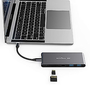 CHAW Usb3.0 Hdmi Tf Type-C Hub Multi-Function Docking Station Portable 2-in-1 Metal External Solid State Drive, Compatible with Most Mac, Huawei, Hp, Dell and Lenovo Models