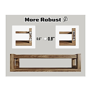 TidyCorner Upgraded Thick Floating Shelves - Multi-Use Wall-Mounted Bookshelves for Kids and Nursery, Ideal for Books, Toys, Spice Rack, Decor - Walnut Brown