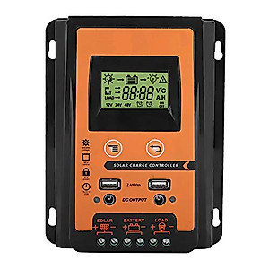 Delaman Solar Charge Controller, 30 Amp 12V/24V DC Input MPPT with LCD Display Solar Panel Regulator
