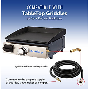 Flame King Propane Elbow Adapter with 3/8" Male Flare for 17" or 22" Blackstone Griddle