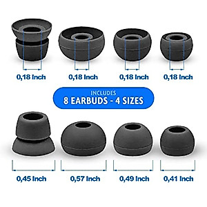 MMOBIEL Ear Tips Earbuds Replacement Compatible with Beats by Dre Powerbeats 2/3 Monsterbeats Wireless - Set of 4 Pairs - Silicone - Black