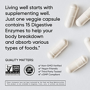 Sports Research Digestive Enzymes with Probiotics & Ginger - Plant Based for Dairy, Protein, Sugar & Carbs - Non-GMO Verified & Vegan Certified (90 Veggie Capsules)