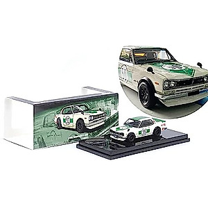 Inno Models Skyline 2000 GT-R (KPGC10) #50 RHD (Right Hand Drive) White with Green Stripes Malaysia Diecast Expo Event Edition (2023) 1/64 Diecast Model Car IN64-KPGC10-MDX23WH