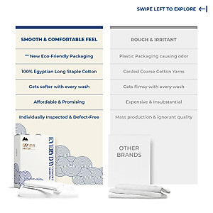 Mayfair Linen 100% Organic Cotton Percale Sheets Queen Size - Cotton Percale Sheets Queen, 4 Piece Queen Percale Sheet Set, Soft Crisp, Cooling Sheets, 16" Deep Pocket Hotel Sheets Queen Size - White