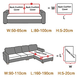cjc 2023 New Universal Sofa Cover, Wear-Resistant High Stretch Couch Cushion Slipcovers, Anti-Slip L Shape Sofa Covers - Tear Stain Resistant Sofa Protector (Light Blue, Back Cover M)