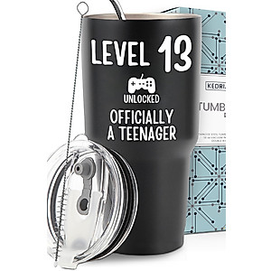 KEDRIAN 13th Birthday Tumbler 30oz, Best 13 Year Old Boy Gift Ideas, 13 Year Old Boy Birthday Gifts, Gifts For 13 Year Old Boys Trendy 2023, 13 Year Old Boy Gifts Teenager