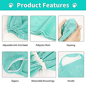 YLONG Cat Bathing Bag Anti-Bite and Anti-Scratch Cat Grooming Bag for Bathing, Nail Trimming, Medicine Taking,Injection,Adjustable Multifunctional Breathable Restraint Shower Bag(Green)