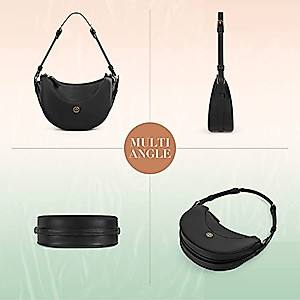 Missnine Shoulder Bag for Women Small Purse Vegan Leather Hobo Bags Crescent Clutch Purses Handbag Ladies Crossbody Bags