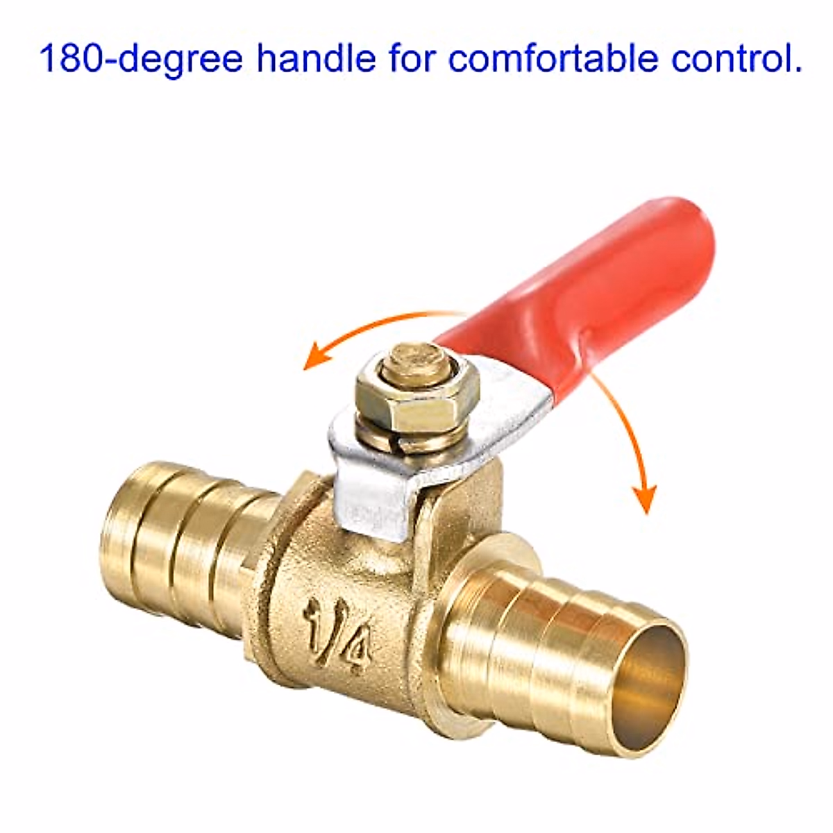 M METERXITY Pressure Valve - Water Control Valve, Non-Slip Handle Dual Barb Shut-Off Valve, Apply to Outdoor/Garden/Swimming Pools(12mm x 12mm, Brass)