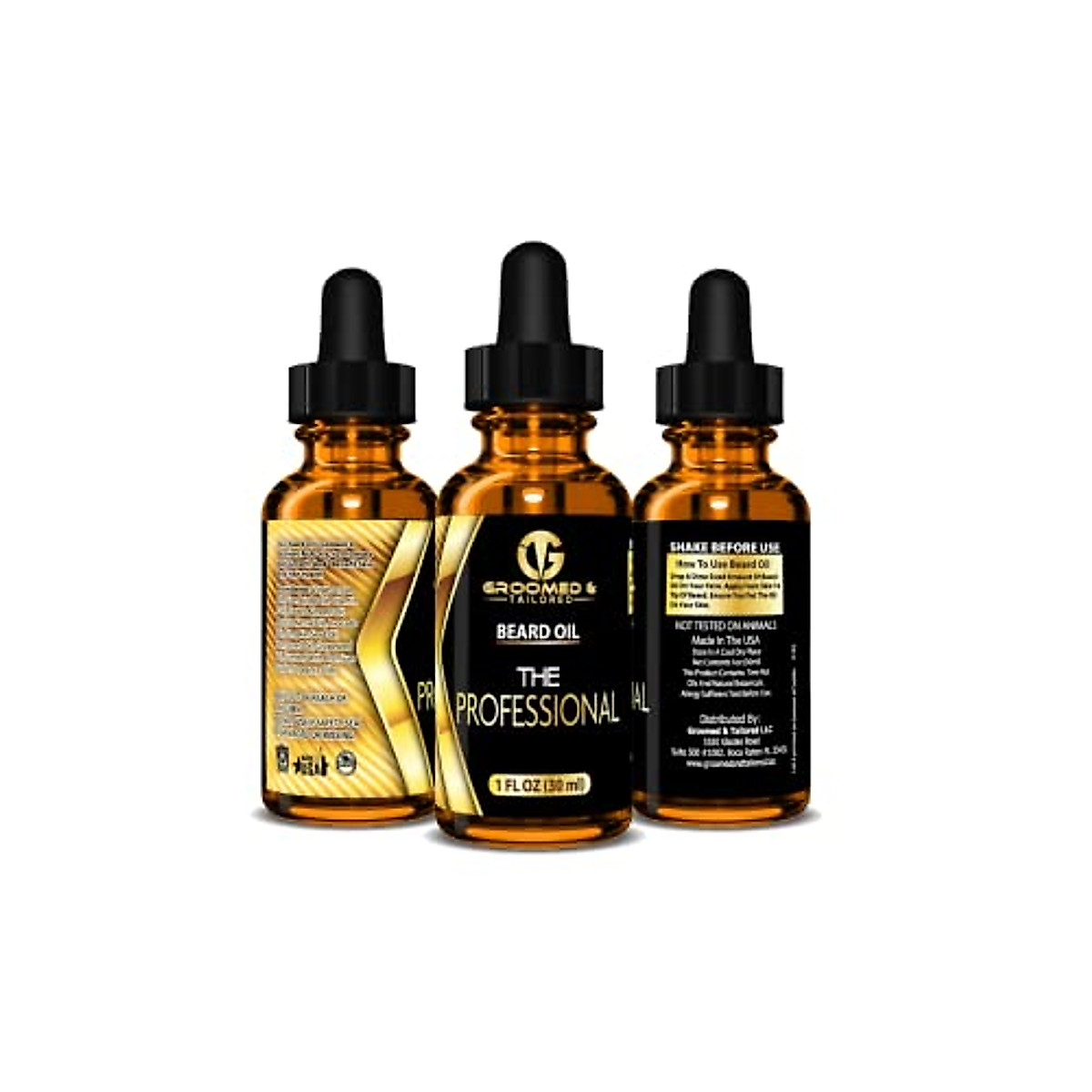 Groomed & Tailored Beard Oil For Men (The Professional) - Premium Beard Oil - For a Softer, Smoother, Moisturized Beard - Made with All-Natural and Organic Ingredients - Leave in Conditioner - Scented Gift for Husband and Dad, Father's Day Gift