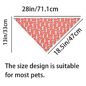 Easter Dog Bandana 2 Pack, Double Printing Double-Layer Washable Triangle Dog Scarfs, 4 Styles Decorations Bandana, Suitable Small Medium Large Dog Cat Pet