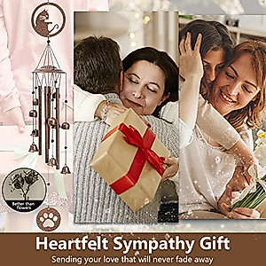 Iwaiting Outdoor Cat Wind Chimes for Outside, Memorial Wind Chimes Gifts for Mom,Great Gift for Your Own Patio, Porch, Garden, and Backyard