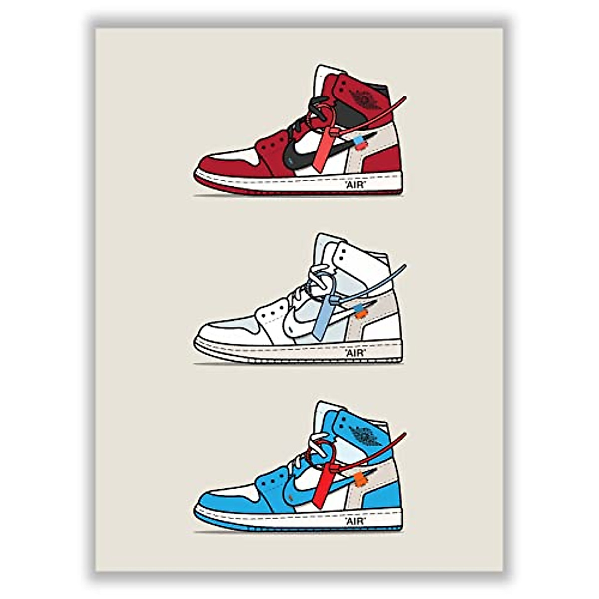 Hypebeast Air Jordan Sneakers Poster – (12x16 Inch) Unframed – AJ Wall art, Hypebeast Room Decor, Michael Jordan Poster, Sneaker Air Gym Shoes Shoebox Collection Aesthetic Cool Poster for Teen Boys Guys Men Room Dorm Bedroom Wall Decor by LIYA Design Prin