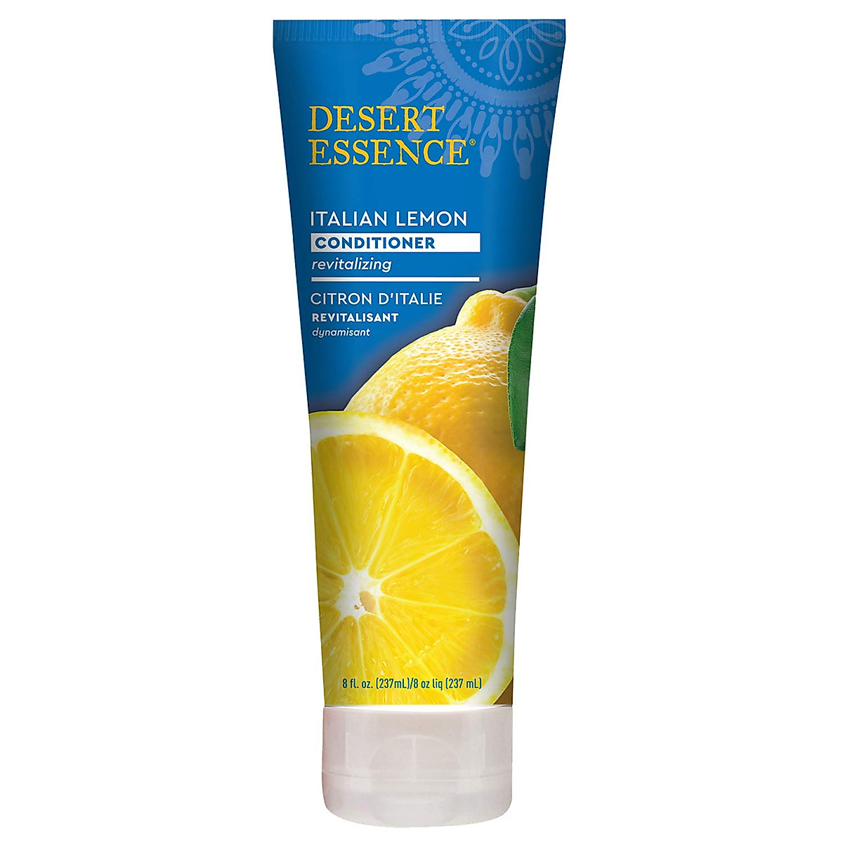 Desert Essence Italian Lemon Conditioner - 8 Fl Oz - Revitalizing Hair Detangler - Adds Volume - Shine - Strength - Scented - Certified Organic - Aloe Vera - Vitamin B5 - Cruelty Free - No Parabens