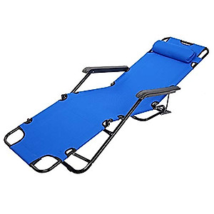 Kcelarec Portable Folding Camping Reclining Chairs, Outdoor Lounge Chairs, Reclining Beach Patio Chaise Pool Lawn Lounger
