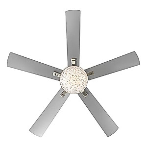 Breezary 52" Ceiling Fans with LED Lights Remote Control, 5 Reversible Blade Chandelier Crystal Lighting Ceiling Fan for Bedroom Home Office