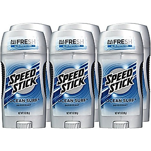 Speed Stick Underarm Deodorant for Men, Aluminum Free, Ocean Surf - 3 Ounce (Pack of 6)