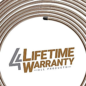 4LifetimeLines 3/16" x 25' Genuine Copper-Nickel Alloy Non-Magnetic Brake Line Replacement Tubing Coil Roll & Fitting Kit, Inverted Flare, Easy to Bend, Corrosion Resistant