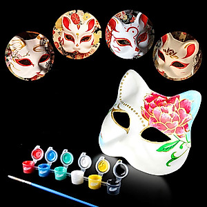 Lynkaye White Plain Masks,16 pcs DIY Unpainted Masquerade Masks Craft Mardi Gras Dance Cosplay Party Mask Costume (16 Pcs) (Style B)