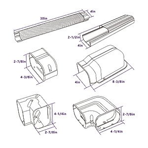 Mxclimate 4" 17Ft PVC Line Set Cover Kit for Mini Split and Central Air Conditioners,AC Heat Pump Systems,Decorative Tubing Pipe Covers,Brown