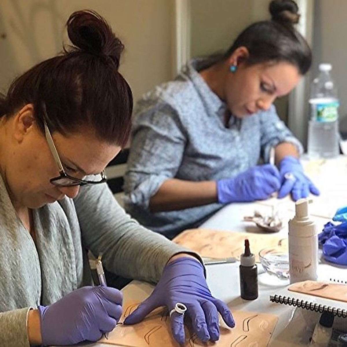 Microblading Supplies 3 Piece Tattoo Practice Skin For Eyebrows: Permanent Makeup Silicone Skin To Practice Brow Micro-Blading And Needling, Fake Skin Sheets For Professionals And Beginners